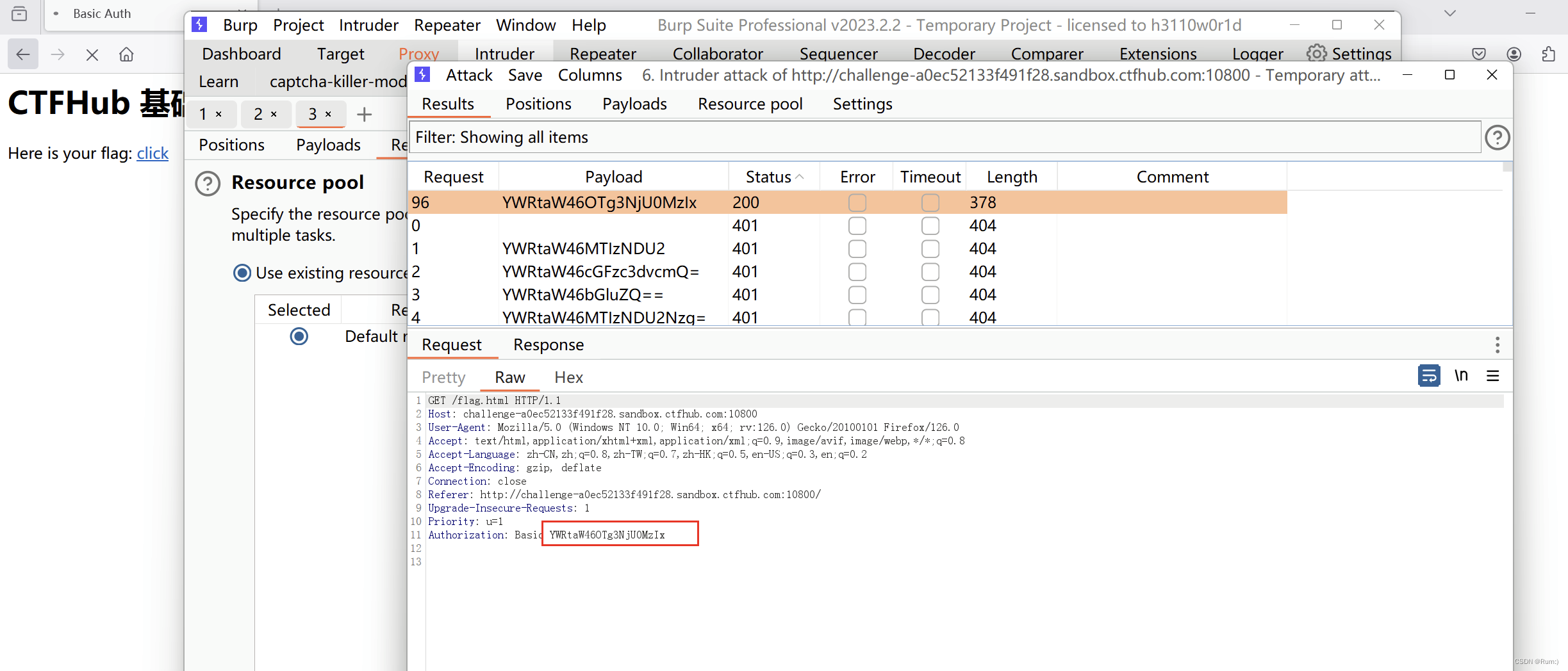 CTFHub:web前置技能-HTTP协议-基础认证篇_ctfhub 基础认证-CSDN博客
