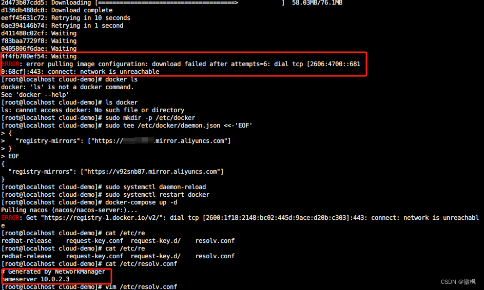 docker下载镜像时报错：network is unreachable_docker network is unreachable-CSDN博客