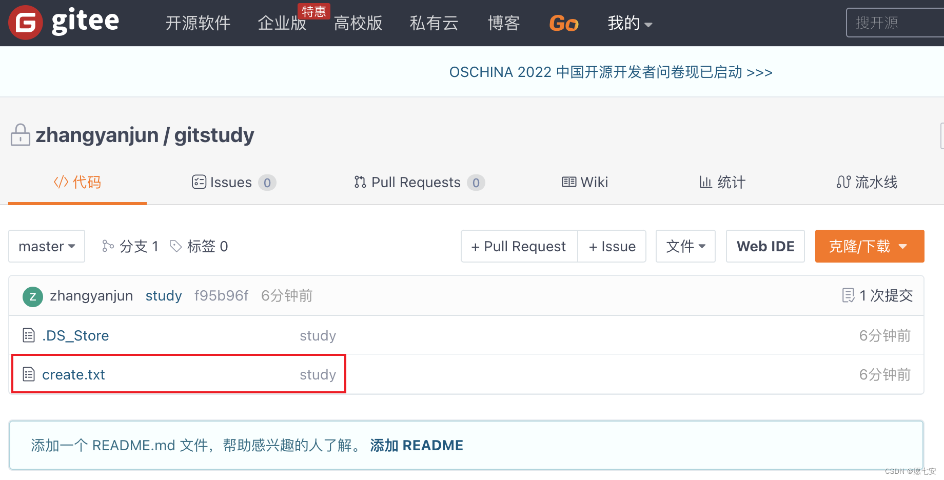 Git的介绍及其Gitee简单操作_gitee分支-CSDN博客