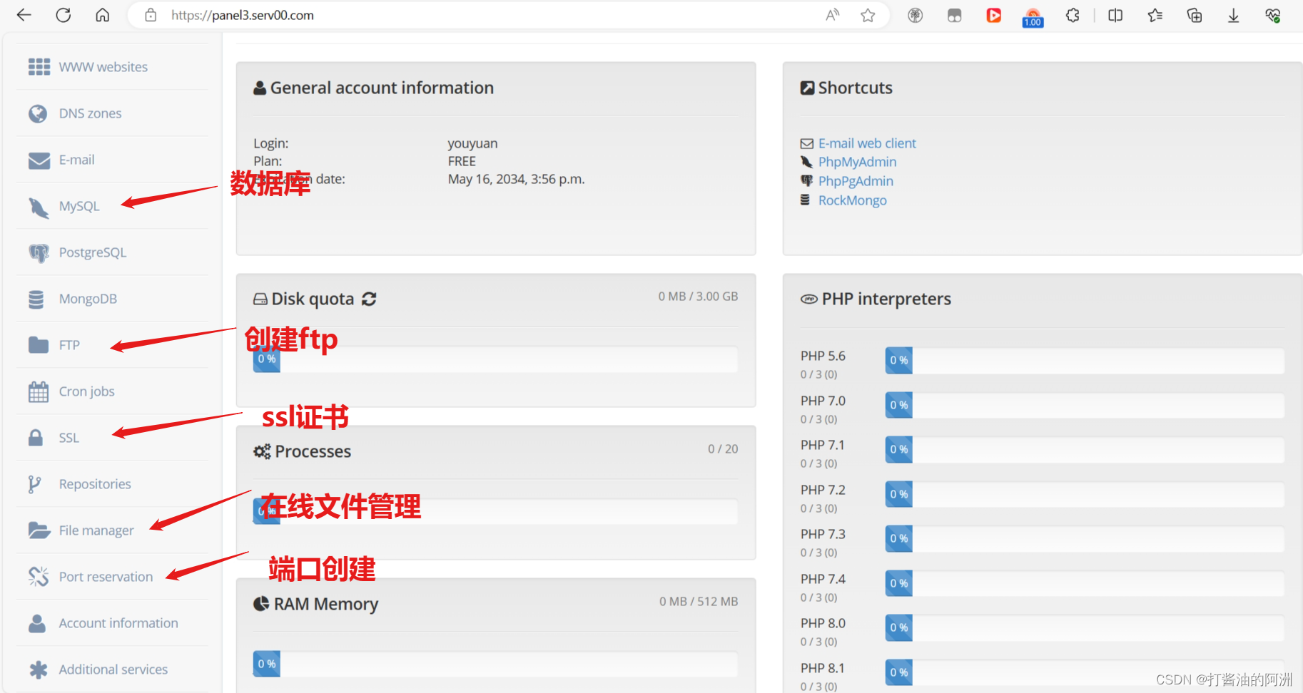 免费serv00虚拟机登录&搭建网站-CSDN博客