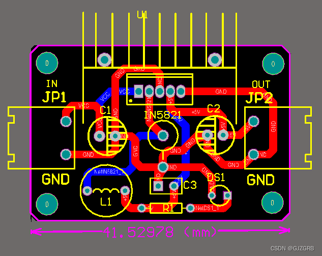 基于LM2576芯片设计 DC-DC稳压电源模块硬件（原理图+PCB）工程文件，ALIUTM设计的工程文件_lm2576 pcb设计-CSDN博客