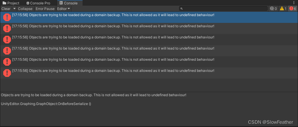 Unity Error Objects are trying to be loaded during a domain backup-CSDN博客