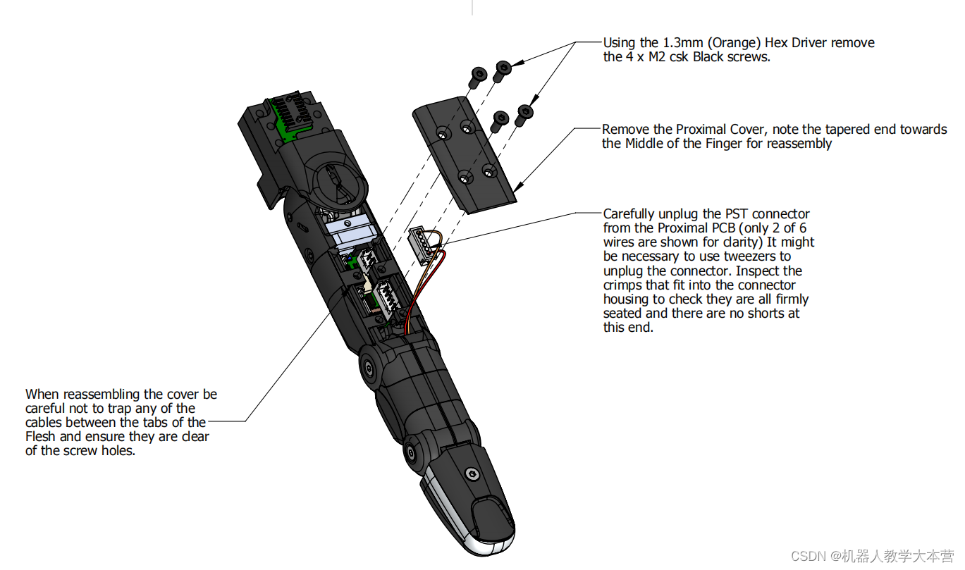 Shadow Hand手指（非大拇指）PST（触觉传感器）拆解教程_shadow hand 拆解-CSDN博客