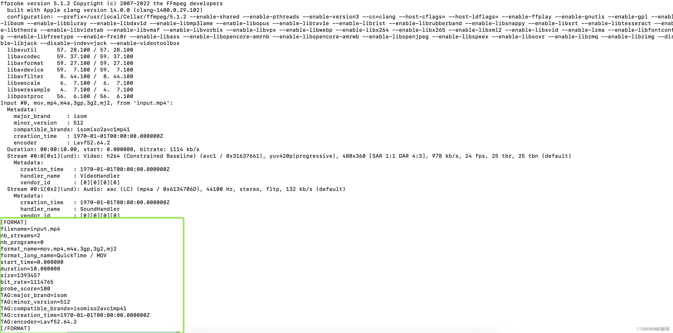 【ffmpeg基础】使用ffprobe查看音视频信息_ffmpeg 查看音频信息-CSDN博客