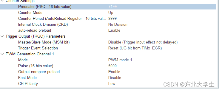 CubeMX进行基本配置定时器PWM实现_cubemx auto-reload precload-CSDN博客