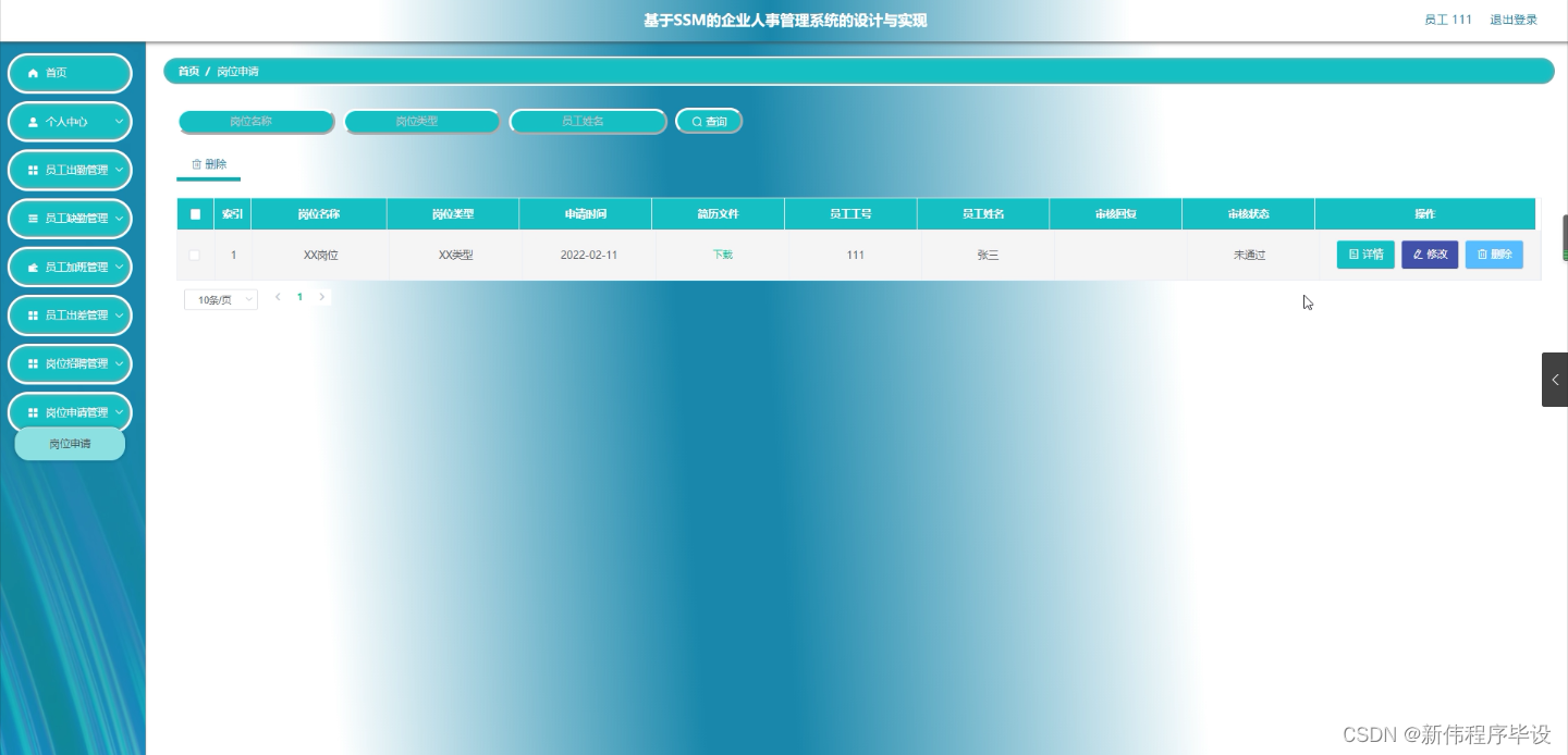 基于的企业人事管理系统的设计与实现源码开题现代企业人事管理信息系统的设计与实现 Csdn博客
