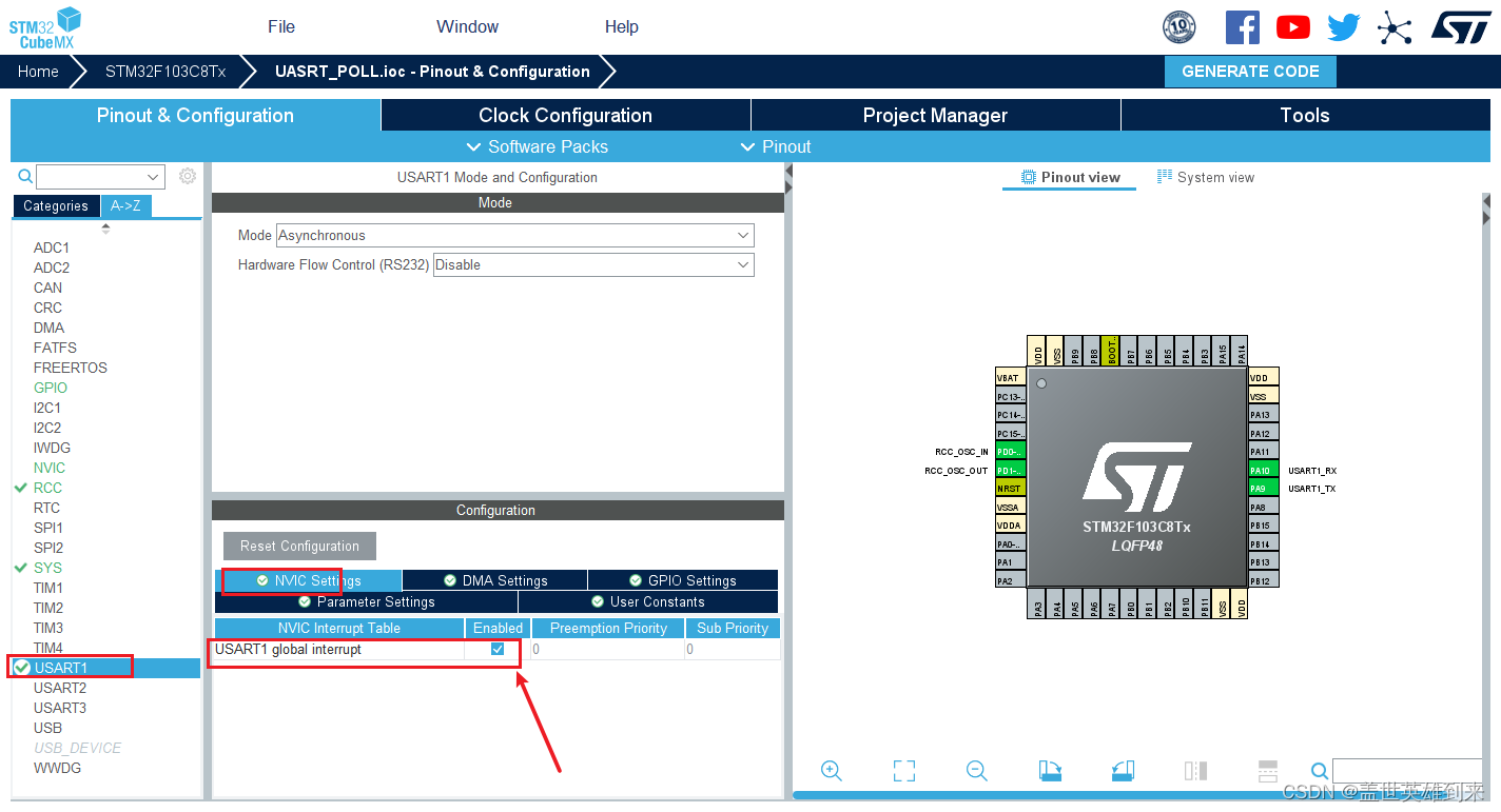 STM32_UART串口（STM32F103C8T6）_stm32f103c8t6 uart-CSDN博客
