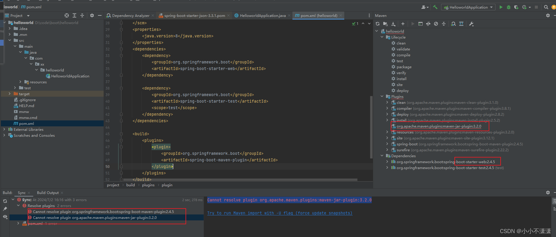 完美解决Cannot resolve plugin org.apache.maven.plugins:maven-jar-plugin:3.2.0插件依赖和springboot依赖冲突-CSDN博客