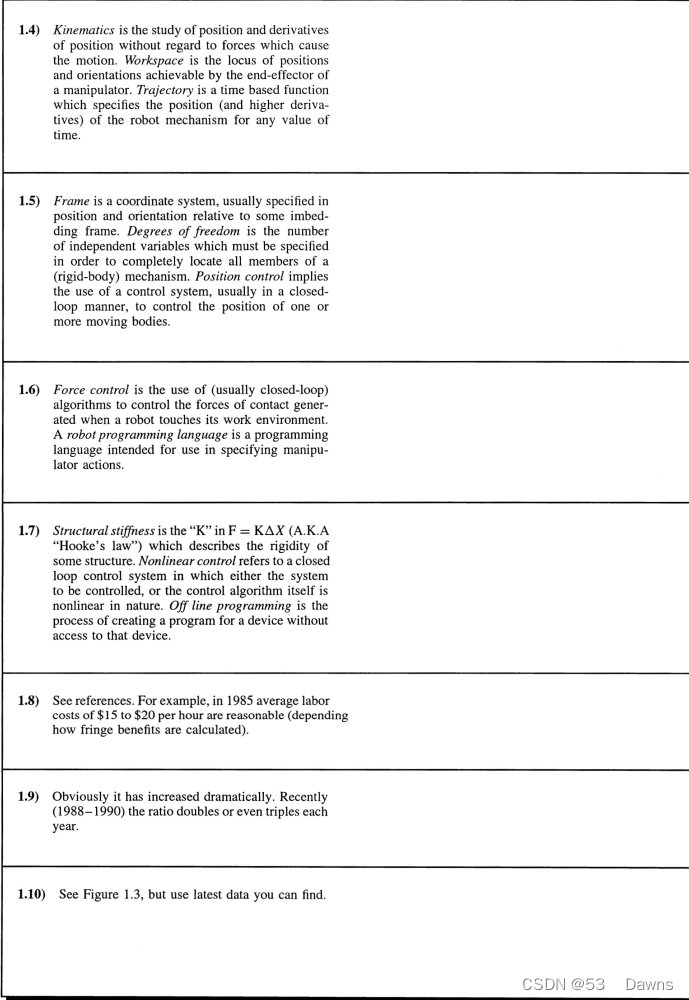 《机器人学导论》第1章作业答案_机器人学导论第一章课后答案-CSDN博客