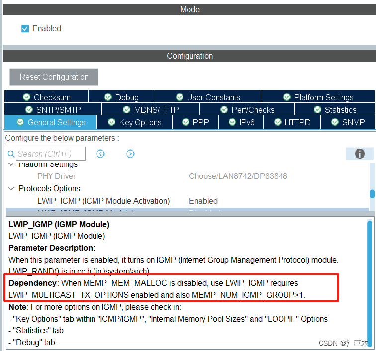 使用STM32Cube IDE 设置LWIP 使能IGMP_stm32cubeide使用lwip-CSDN博客