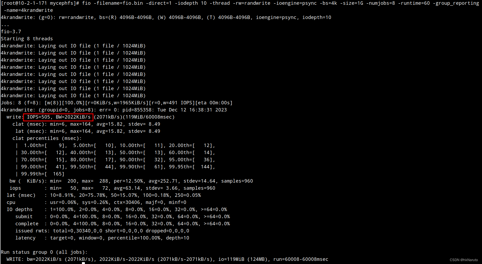 openEuler 20.03 (LTS-SP2) aarch64 cephadm 部署ceph18.2.0【6】 Ceph文件系统 CephFS的使用 fio测试_麒麟离线部署ceph-CSDN博客