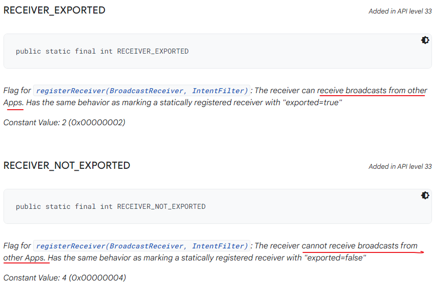 Android14 registerReceiver注册广播时报错 One of RECEIVER_EXPORTED or RECEIVER_NOT_EXPORTED_should be ...