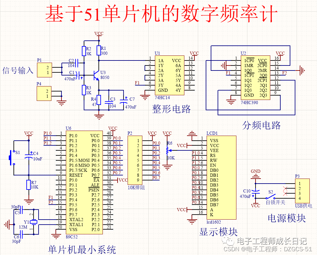 基于51单片机的数字频率计设计基于单片机数字频率计设计 Csdn博客 