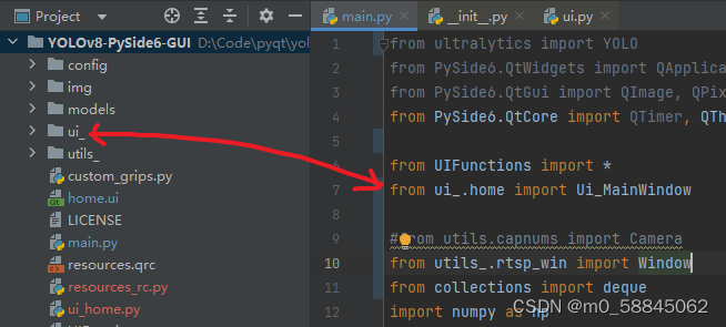 pycharm报错：ModuleNotFoundError: No module named ‘ui.home‘_modulenotfounderror: no module named ...