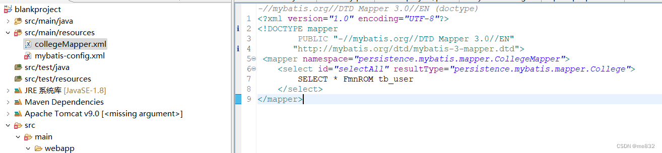 【JAVAEE】关于eclipse配置mybatis编写映射配置文件时遇到错误downloadling external resource is disabled。_eclipse ...