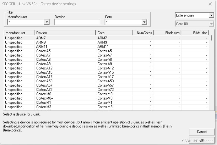 jilnk 错选芯片内核导致的No Cortex-M SW Device问题_jlinksettings.ini-CSDN博客