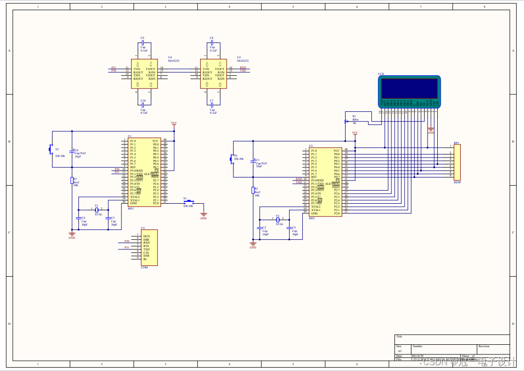 564、基于51单片机的串口通信（12864，汉字）_12864 串口 原理图-CSDN博客