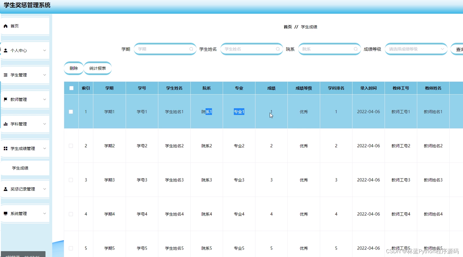 Java毕业设计学生奖惩管理系统（springbootmysqljdk18meven）奖惩管理系统设计 Csdn博客 