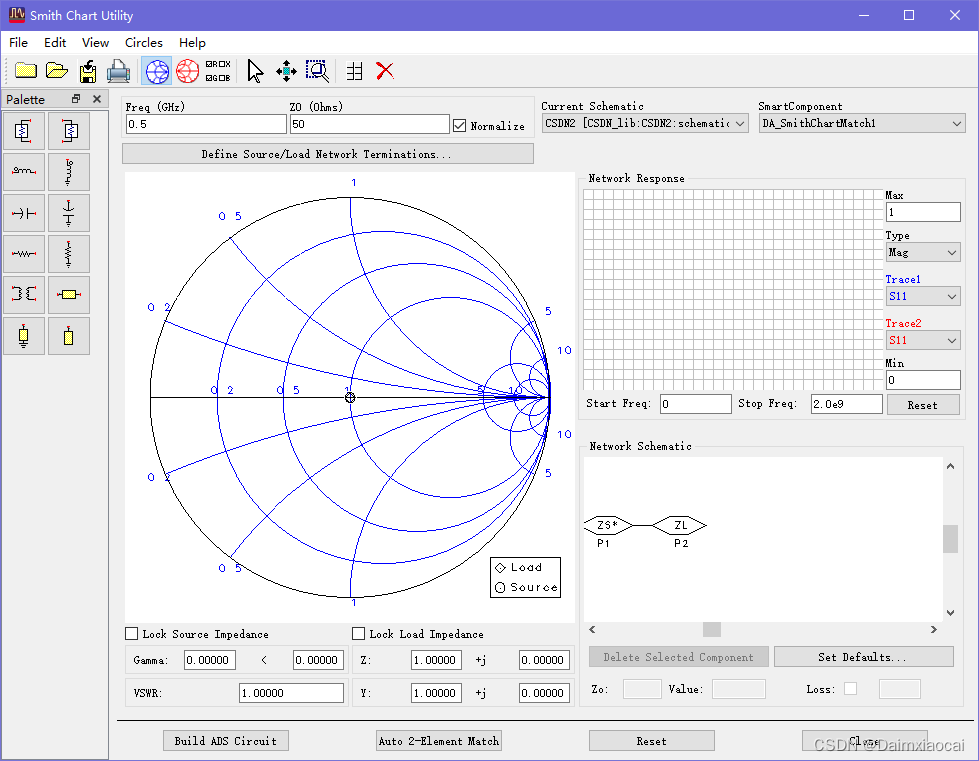 ADS-Smith圆图匹配_ads史密斯圆图匹配-CSDN博客