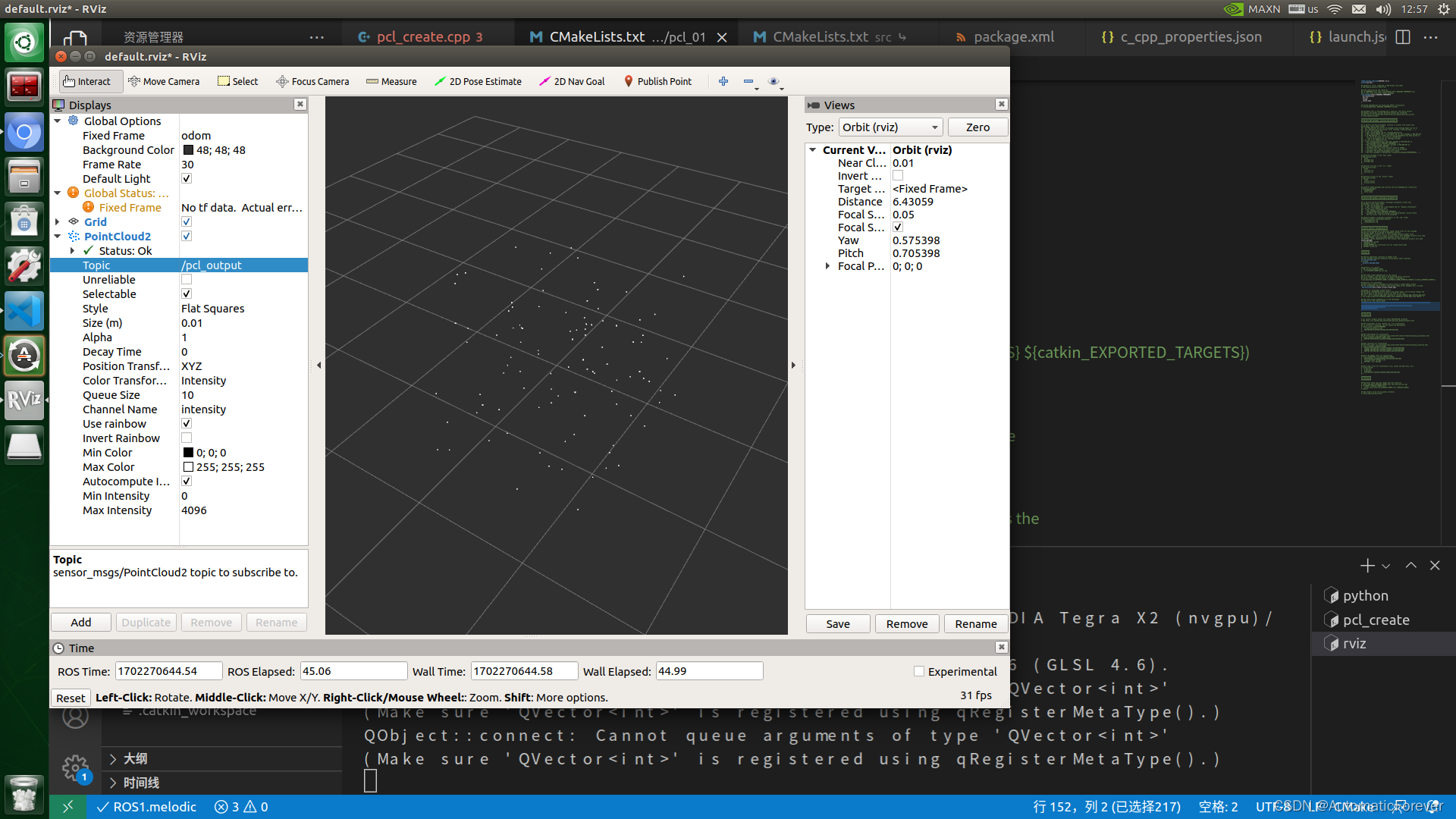 Ubuntu18.04 + ROS 下学习点云库PCL的使用(一)_ros pcl库-CSDN博客