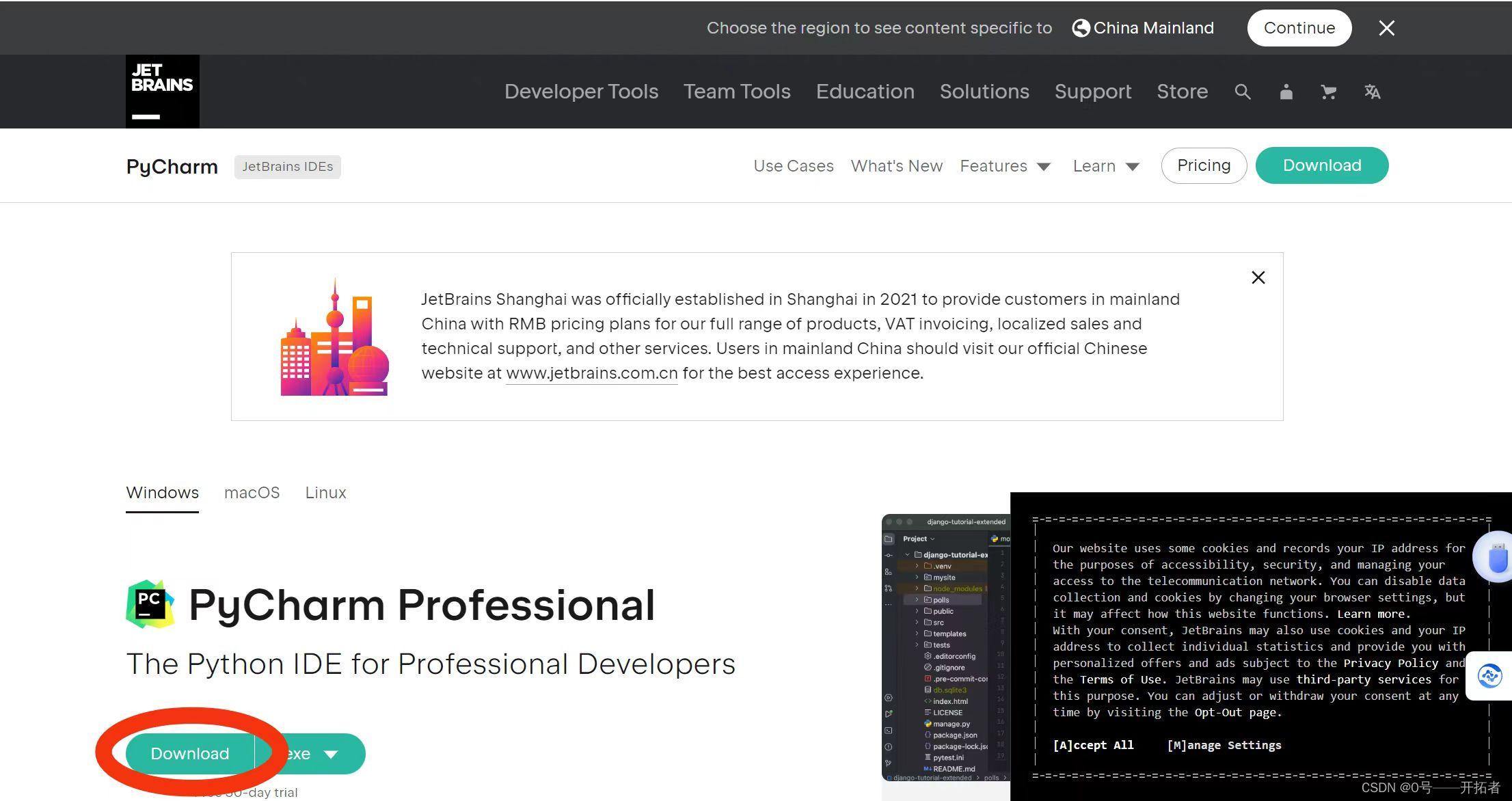 PyCharm开发工具的安装和基础使用_pycharm: the python ide for professional developer-CSDN博客