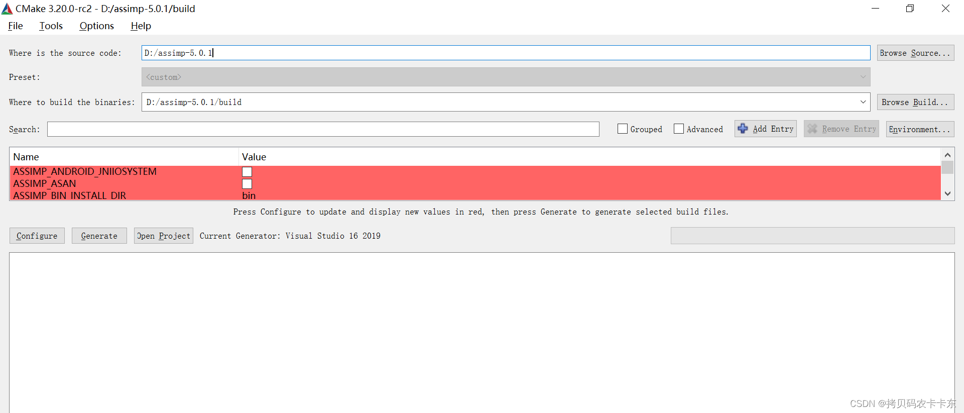 使用Cmake和visual studio对Assimp库进行构建和编译_assimp编译-CSDN博客