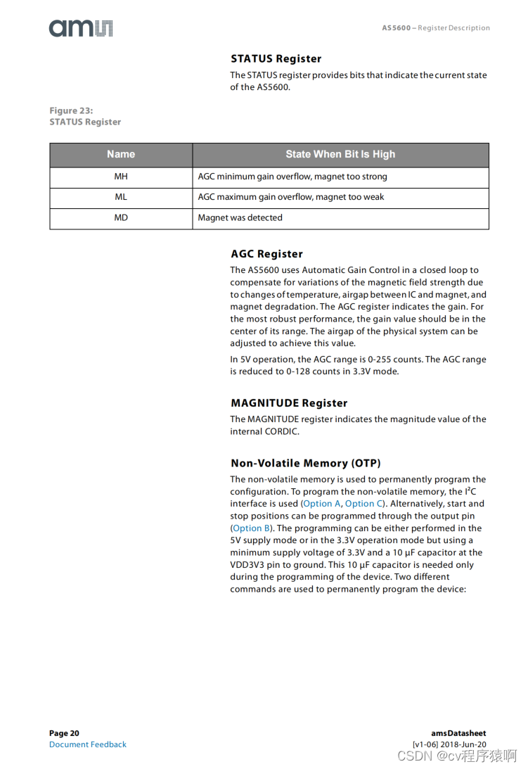 AS5600中文芯片数据手册（中文翻译）_as5600磁编码器中文手册-CSDN博客