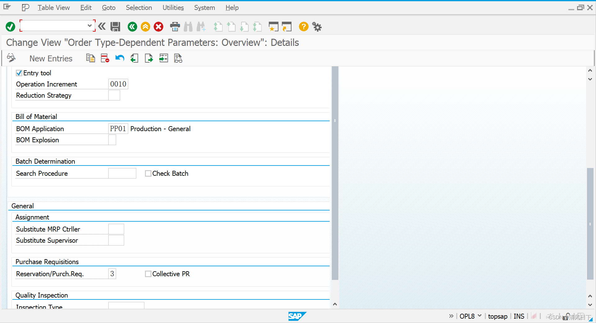 23 PP配置-生产车间控制/商店底价控制-定义工单类型相关的参数(OPL8-Define Order-Type-Dependent ...