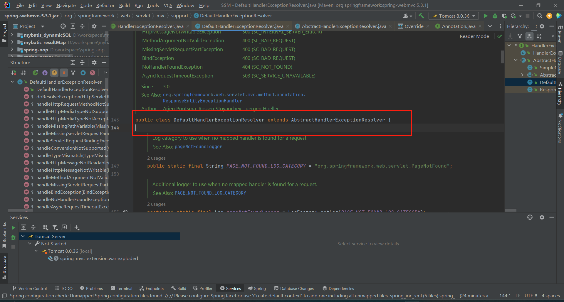 SpringMVC(十一）异常处理器和注解配置SpringMVC