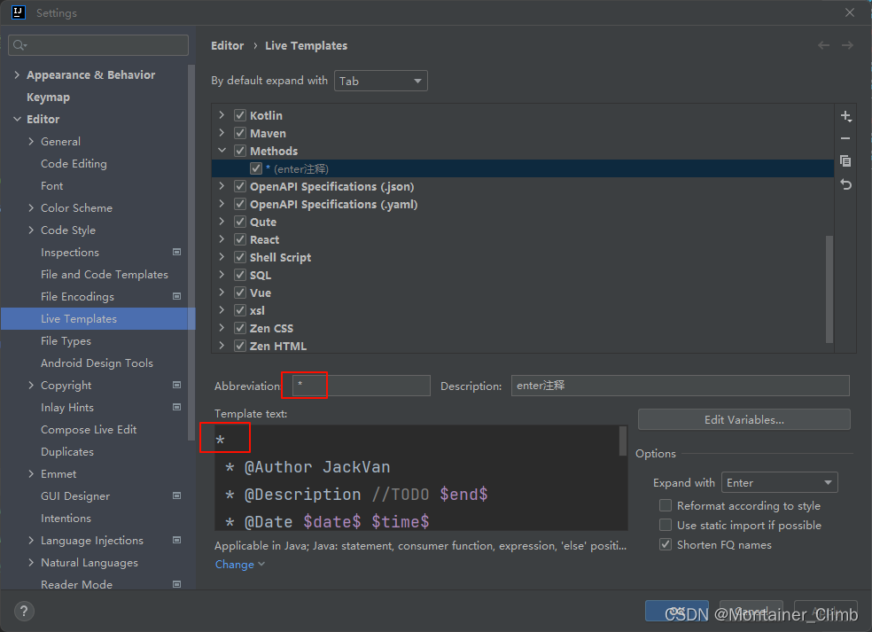 Idea设置方法注释模版param和return不生效问题-CSDN博客