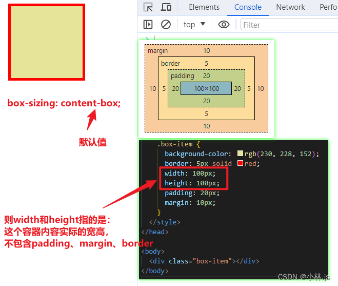 图解说明令人困惑的box-sizing: border-box； content-box；-CSDN博客