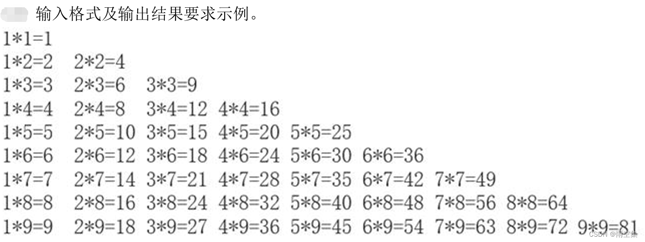 Java代码基础算法练习 九九乘法表 20240422 Csdn博客 