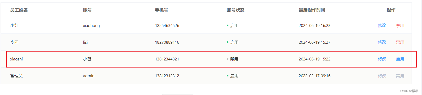 苍穹外卖---启用禁用员工账号(P25-P26)-CSDN博客
