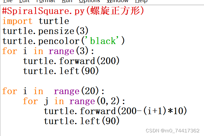 用python绘制螺旋正方形 正方形螺旋线的绘制python代码 Csdn博客