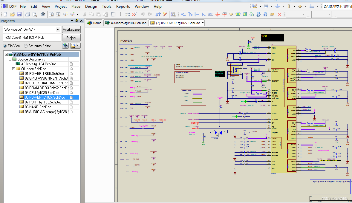 基于全志A33（ Cortex-A7 四核 ）设计的核心板硬件（原理图+PCB）工程 文件，AD09设计的工程文件_cortex a 项目原理图 pcb-CSDN博客