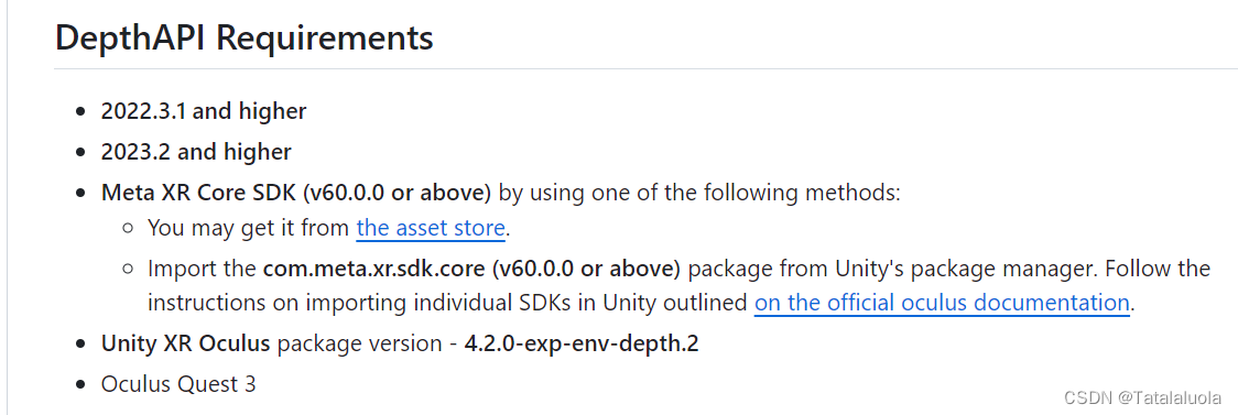 【Meta】oculus samples/unity Depth API开发过程中遇到的问题记录_oculus-sample-CSDN博客