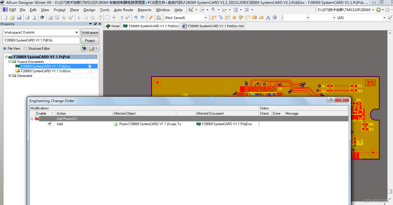 基于TMS320F28069 设计SystemCARD应用DSP硬件控制板（原理图+PCB）工程文件，AD09设计的工程文件_f28069的文件-CSDN博客