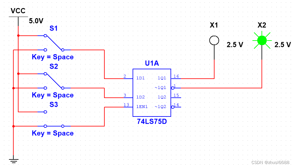 Multisim14.0仿真应用设计（五十四）74LS75 D锁存器应用仿真_74ls75锁存器-CSDN博客