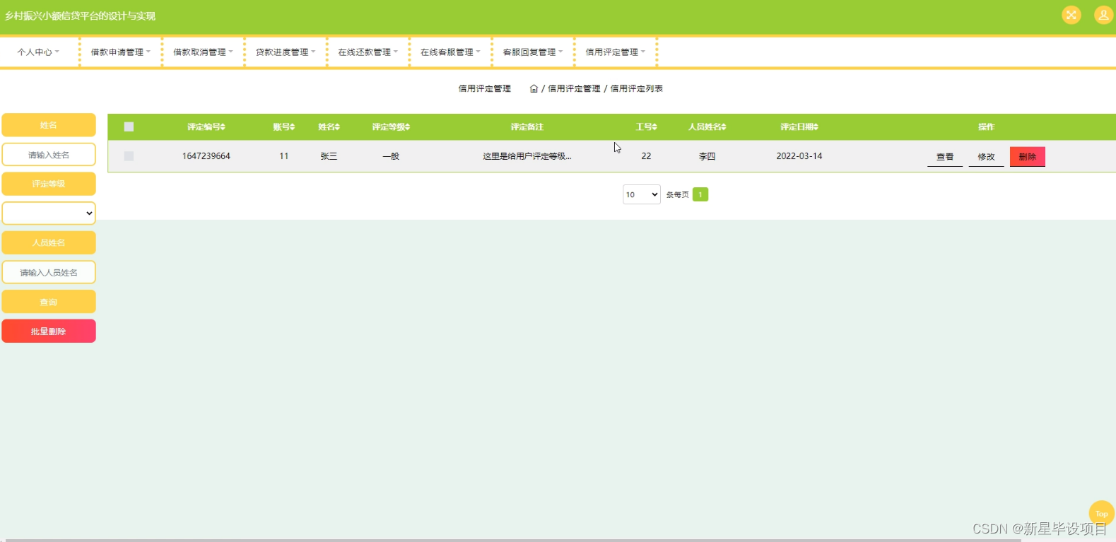 乡村振兴小额信贷平台的设计与实现jspjavaspringmvcmysqlmybatis小额信贷管理系统 原型案例 Csdn博客 