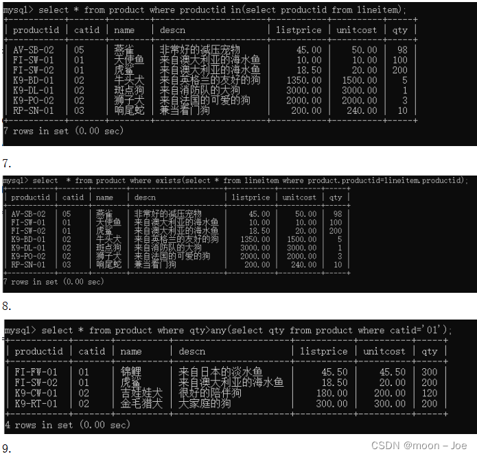 MySQL查询 -实验_1.查询lineitem表中订单编号、商品名称和购买数量。2.显示orders表单笔高于30-CSDN博客