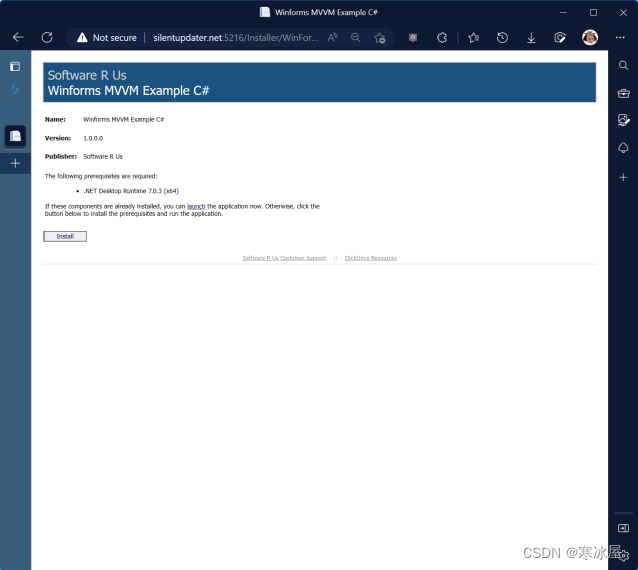 .NET静默ClickOnce安装程序，用于C#和VB中的Winform和WPF_c# 静默更新-CSDN博客