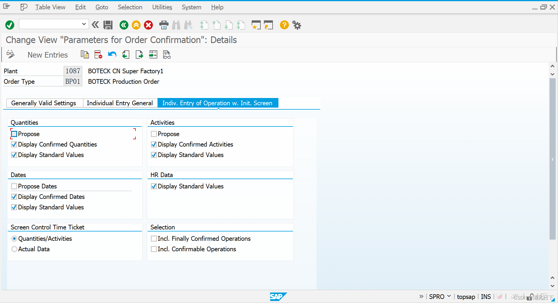 27 PP配置-生产车间控制/商店底价控制-工序-定义确认参数(OPK4-Define Confirmation Parameters)_sap pp订单确认参数-CSDN博客