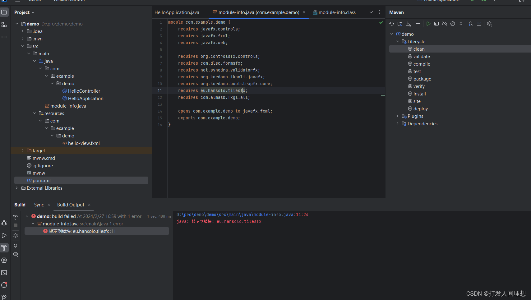JavaFX创建项目时报错---java: 找不到模块: eu.hansolo.tilesfx-CSDN博客