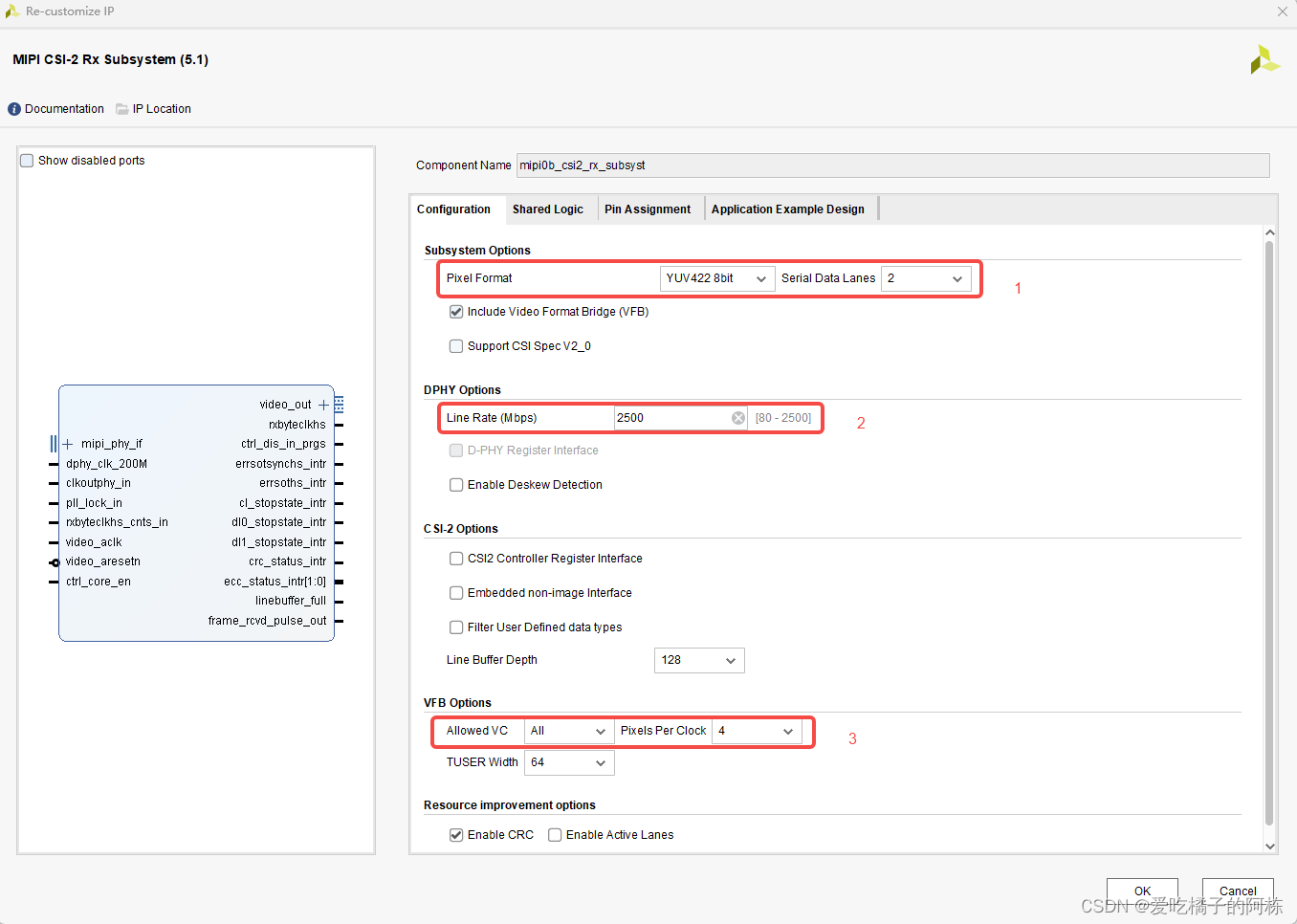 Vivado中MIPI CSI-2 Rx Subsystem IP配置-CSDN博客