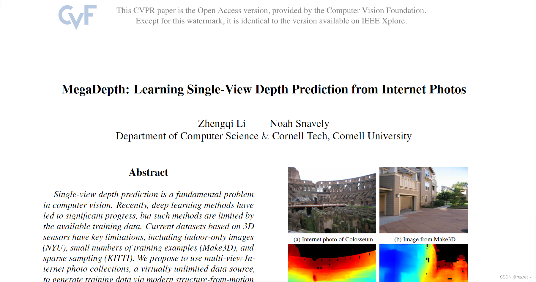 MegaDepth: Learning Single-View Depth Prediction from Internet Photos ...