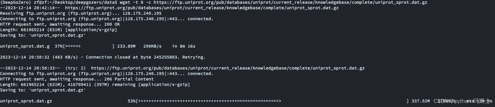 wget下载到一半断了，重连方法_wget 断网后连上怎么重试-CSDN博客