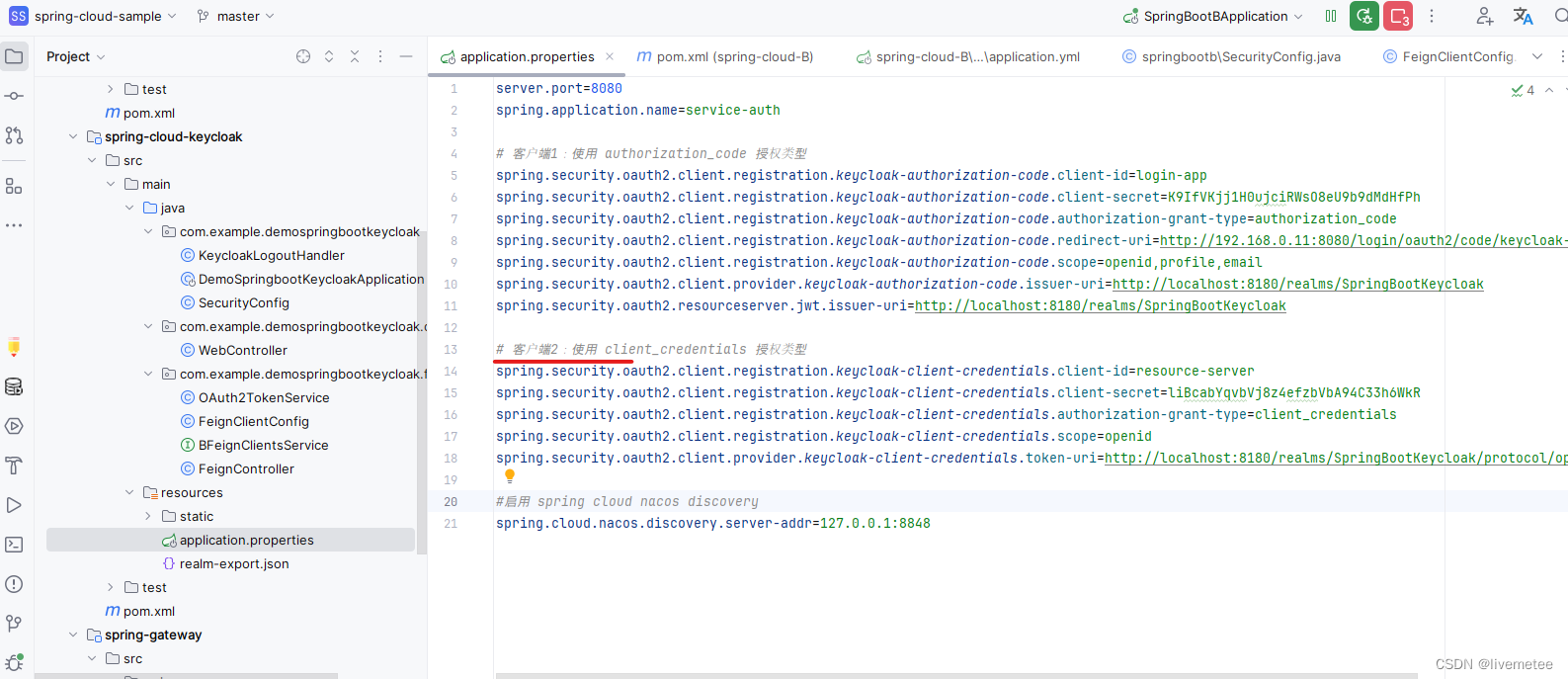 keycloak-24.0.4整合spring security oauth2之 spring-cloud-alibaba2022.0.0_springcloud2022.0.0 oauth2 ...