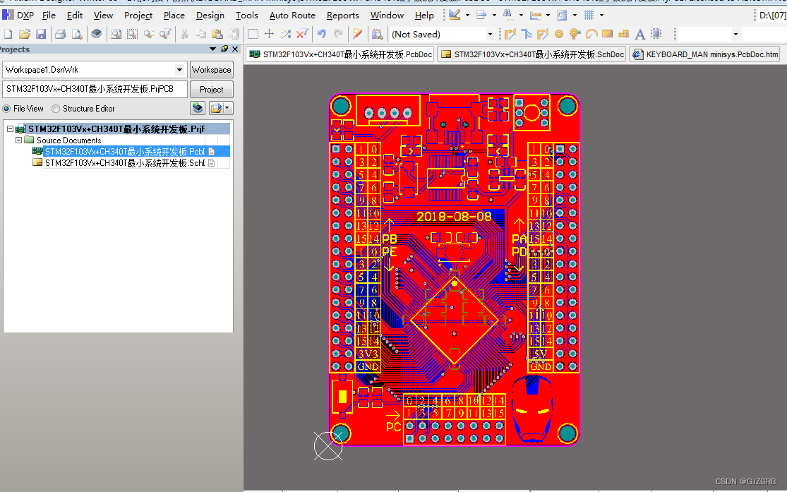 基于STM32F103Vx单片机带CH340T USB转串口应用评估板硬件（原理图+PCB）工程文件-CSDN博客