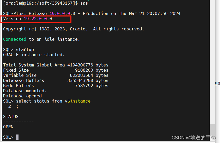 ORACLE19c从19.3打补丁升级到19.22以及回退_oracle 19.22-CSDN博客