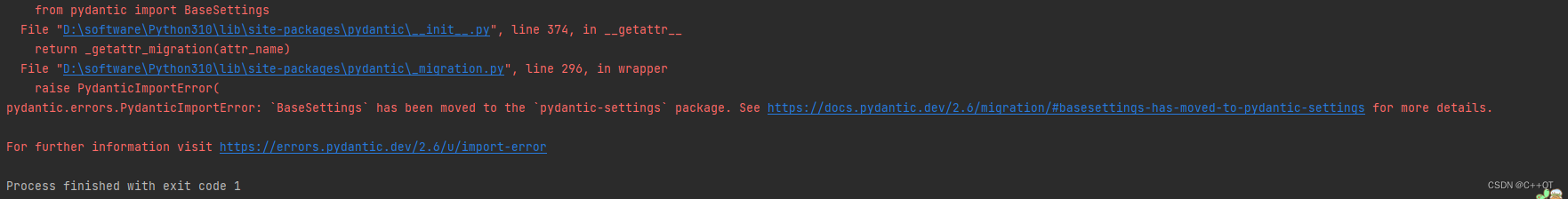 pydantic.errors.PydanticImportError-CSDN博客